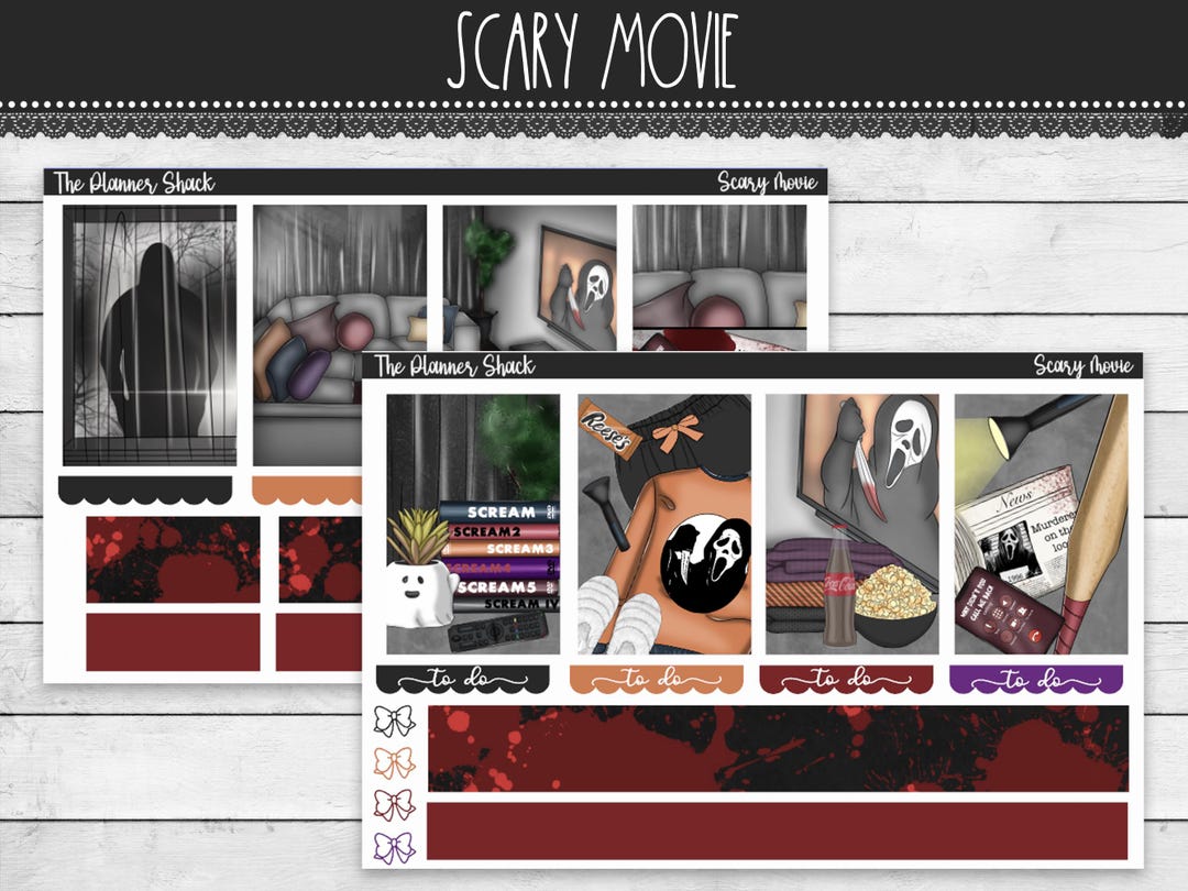 Printable Scary Movie Weekly | Happy Planner | Halloween | Halloween ...