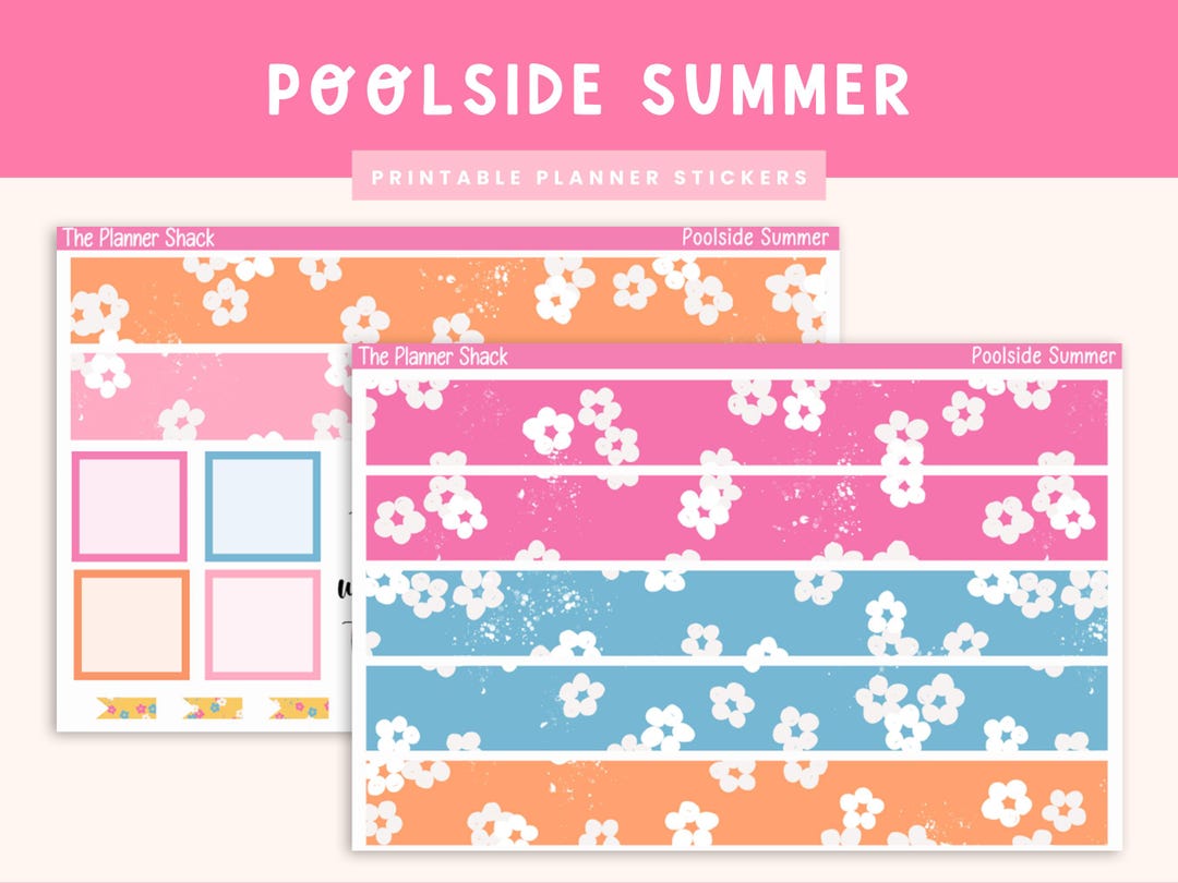 7x9 Daily Duo Printable Weekly | Poolside Summer | Summer Weekly ...