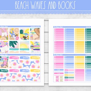 Printable Beach Waves and Books Weekly Erin Condren Vertical Weekly ...