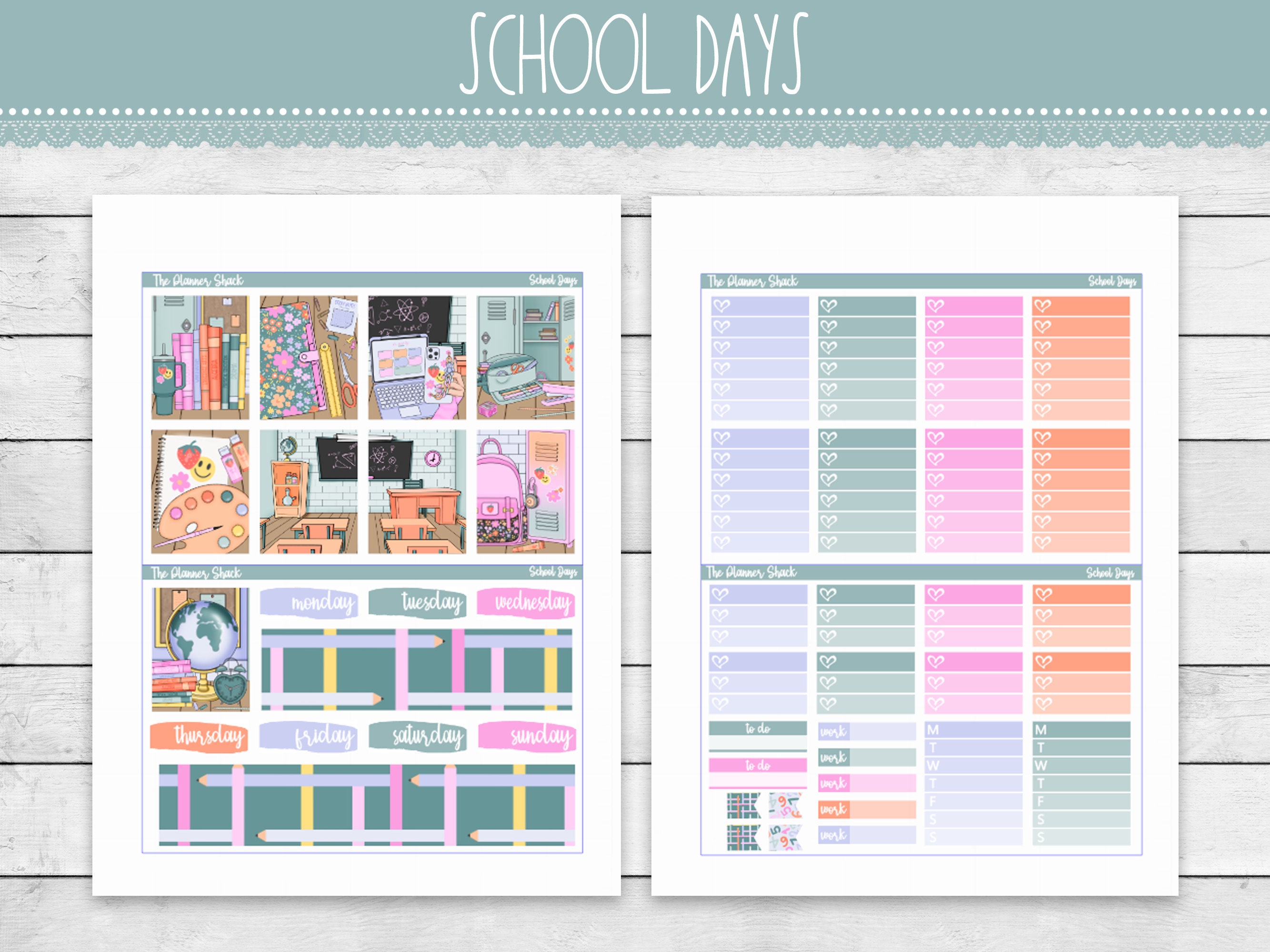 Printable School Days Weekly | Erin Condren | Vertical Weekly | School ...
