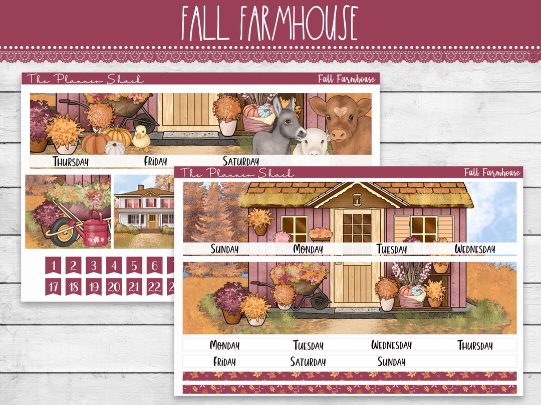 Fall Farmhouse Monthly | Erin Condren | A5 Wide | Fall Monthly ...