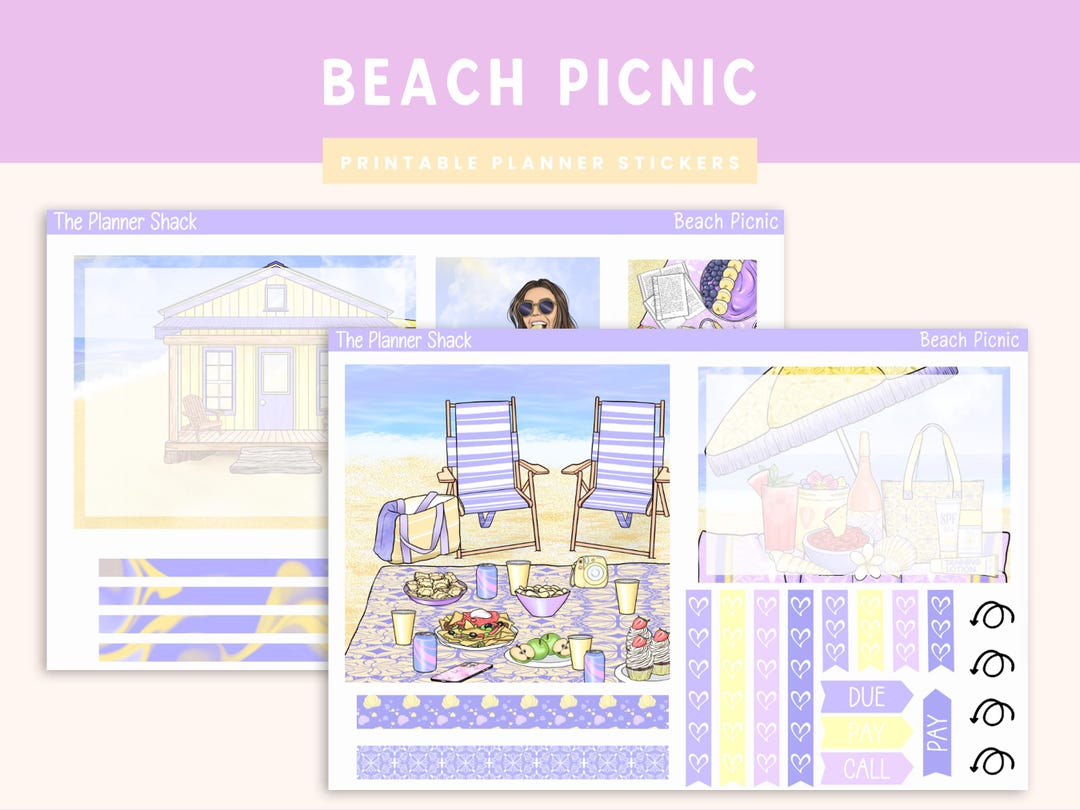 Printable Happy Planner DASHBOARD Weekly | Happy Planner | Beach Picnic ...