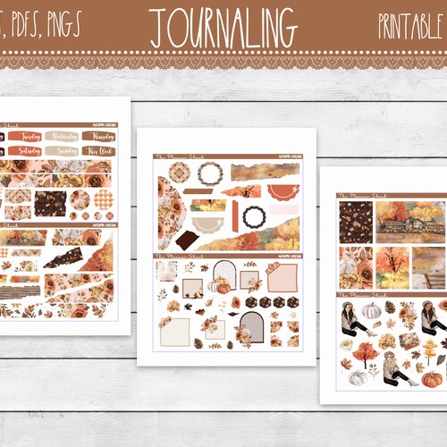 Printable Autumn Lakeside Journaling Kit Fall Pumpkins - Etsy