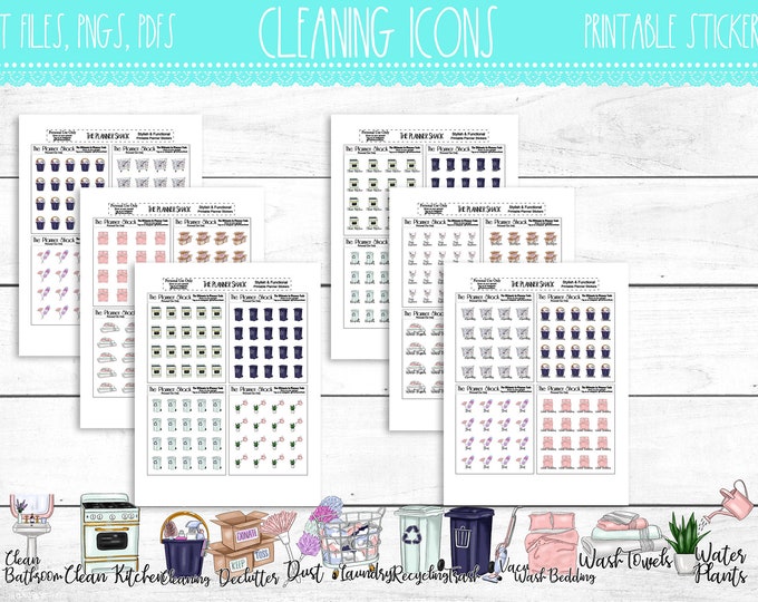 Cleaning Icons Chores Planner Icons Printable Planner - Etsy