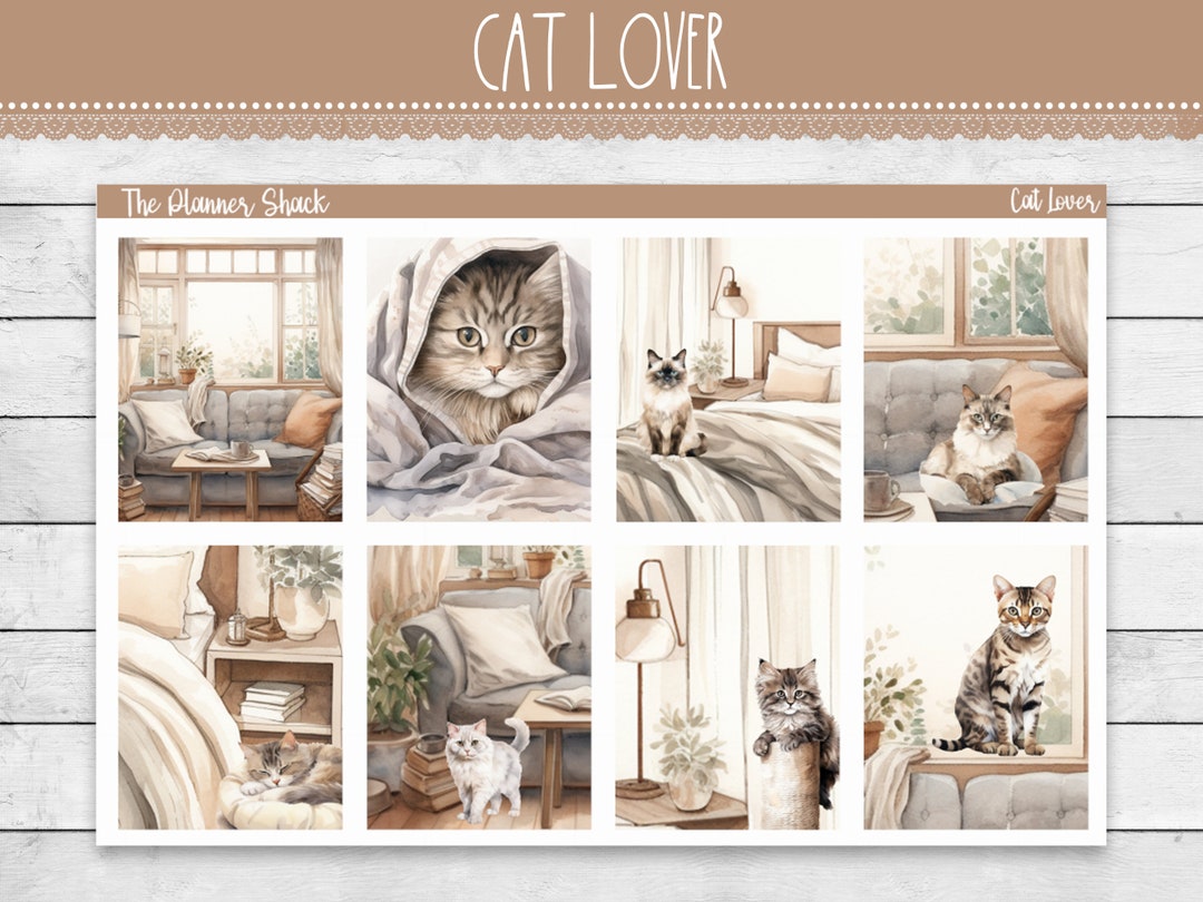 Printable Cat Lover Weekly | Erin Condren | Vertical Weekly | Cat ...