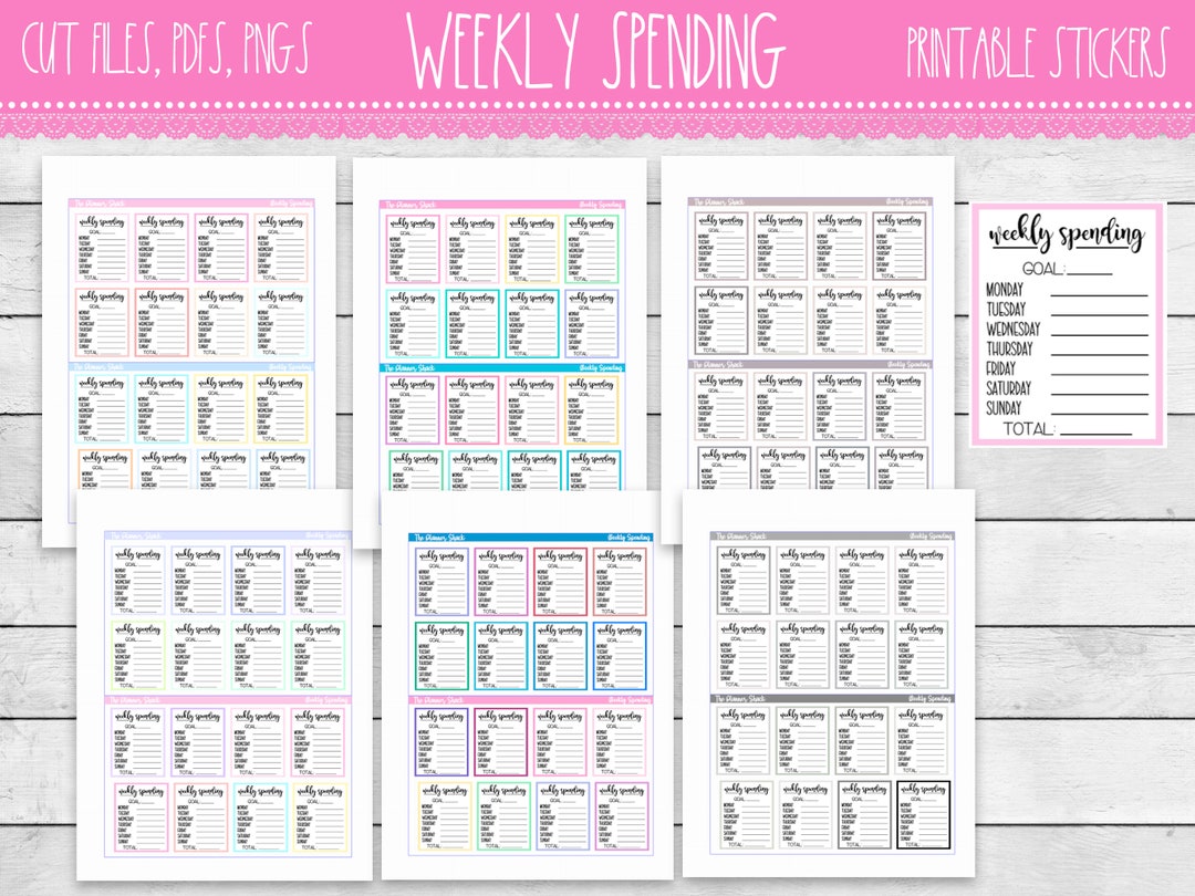 PRINTABLE Weekly Spending Trackers | Weekly Spending | Spending ...