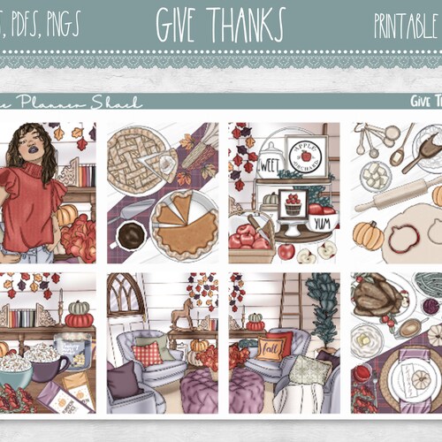 Fall Planner Printable Stickers Apple Stickers Weekly - Etsy