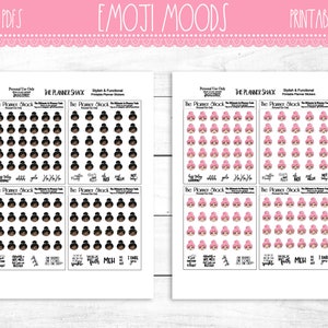 Mood Trackers | Moods | Emoji | Kawaii Girls | Printable Planner ...