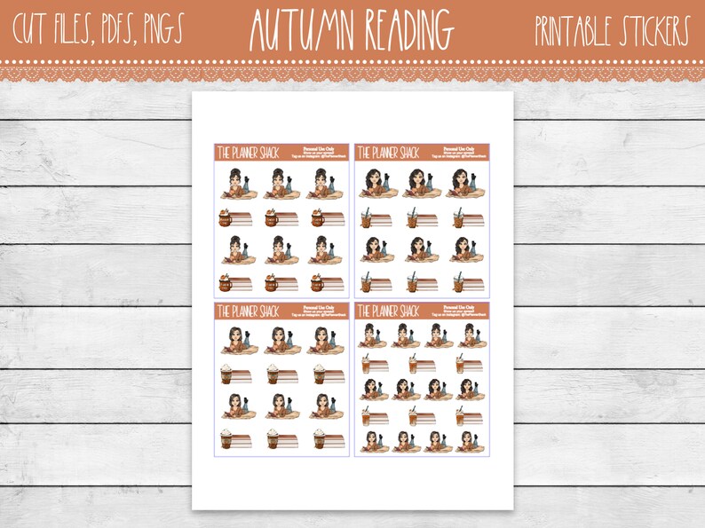 Printable Autumn Reading Planner Stickers Reading Fall - Etsy