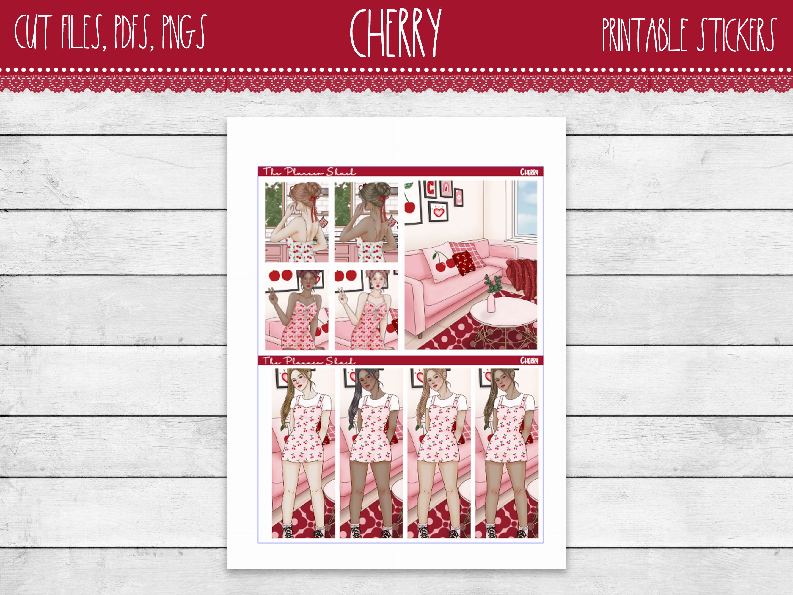 Cherry Vertical Planner Erin Condren Printable Planner | Etsy