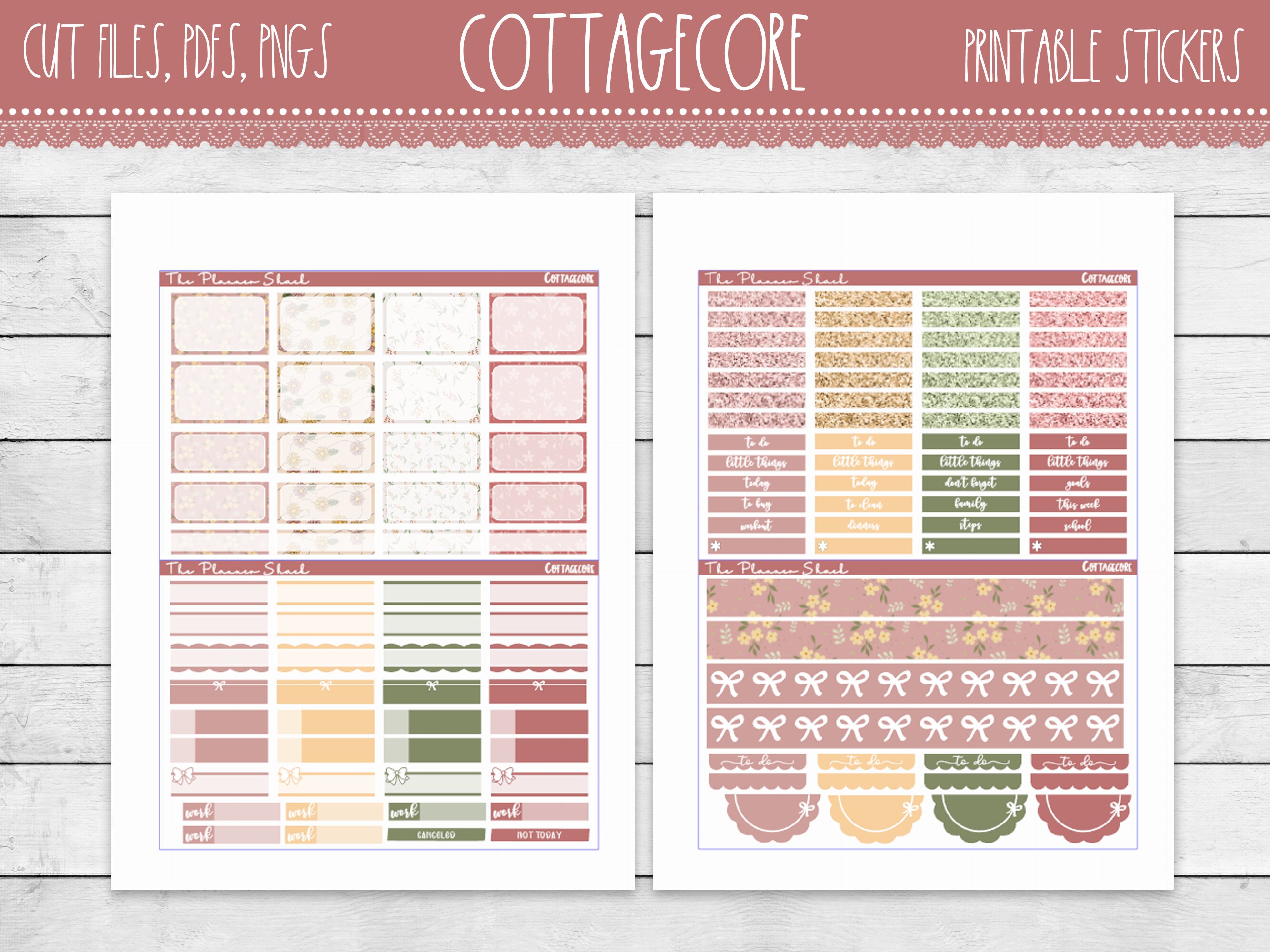 Printable Cottagecore Vertical Weekly Erin Condren - Etsy