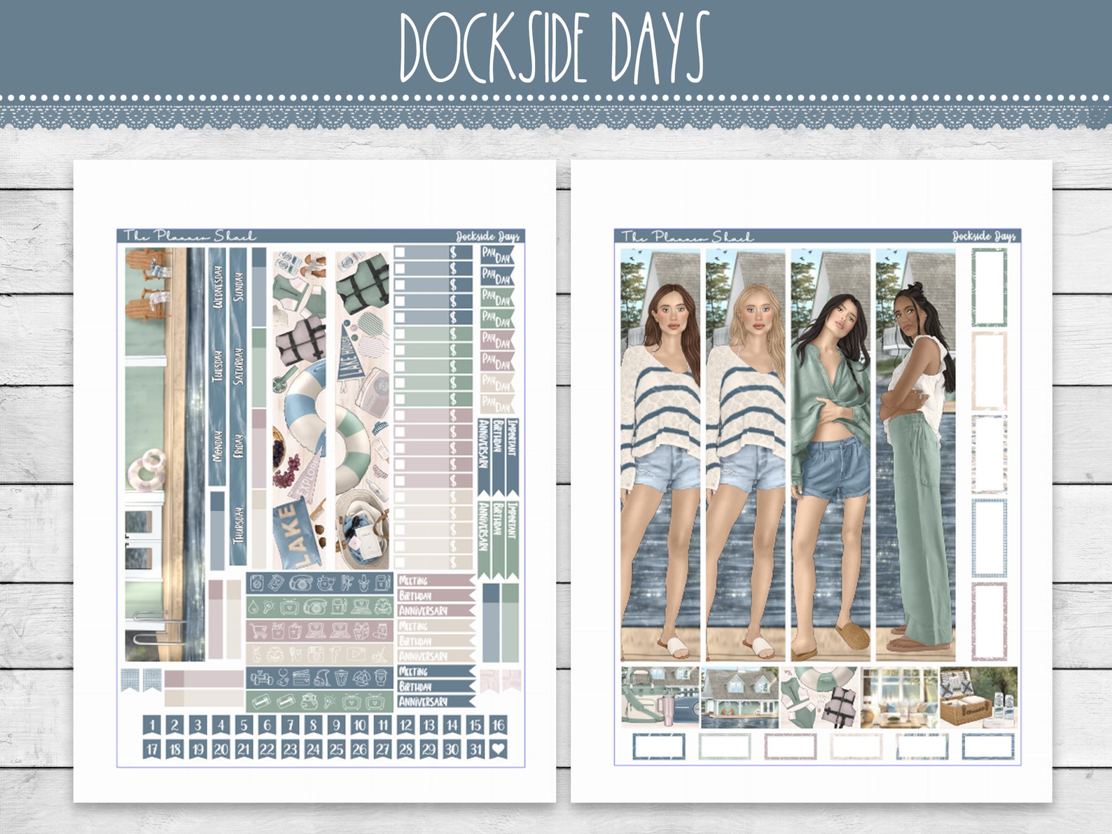 Printable Hobonichi Cousin Dockside Days Monthly | Lake Monthly ...