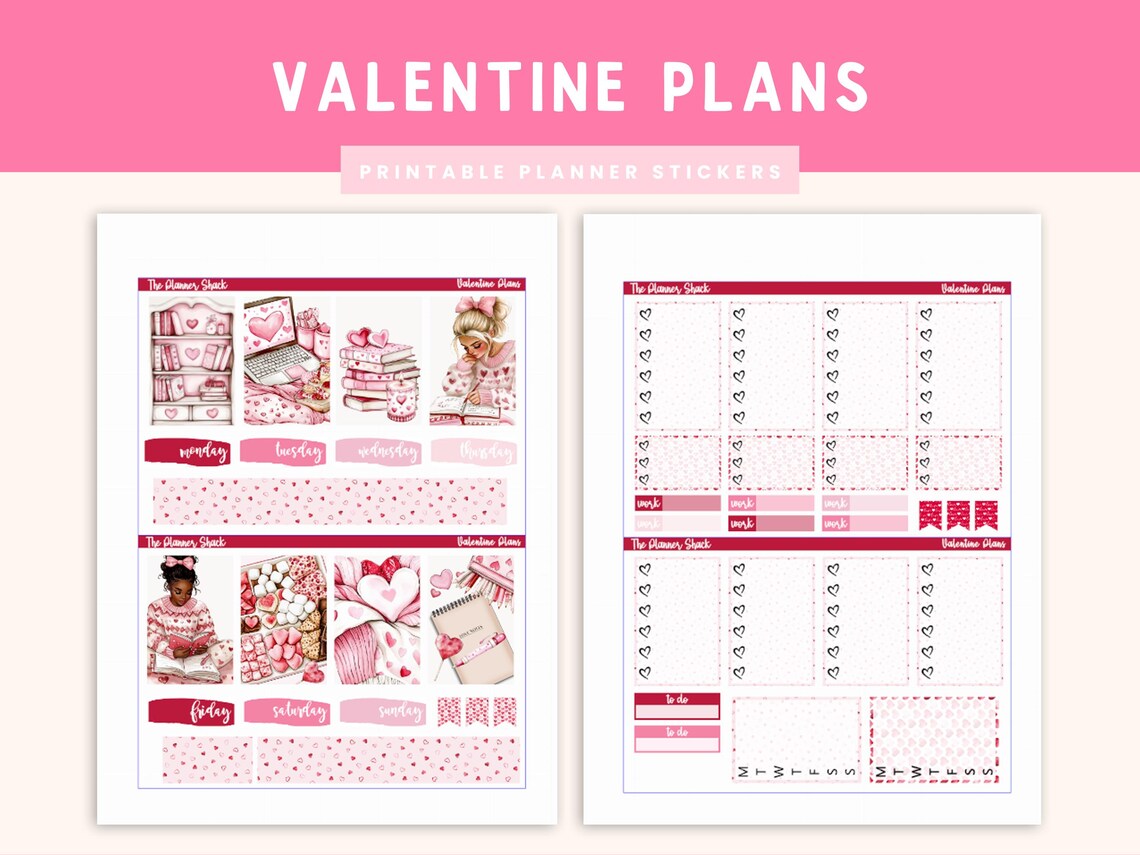 Printable Valentine Plans Weekly | Happy Planner | Valentine Weekly ...