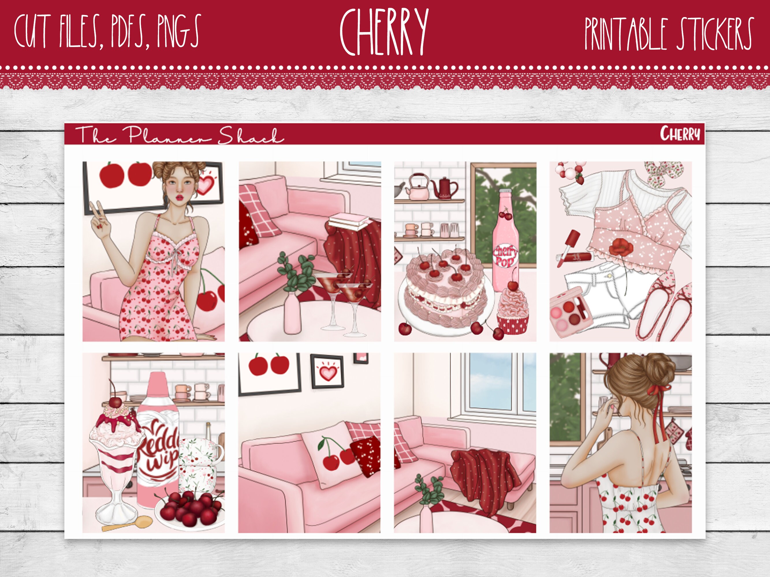 Cherry Vertical Planner Erin Condren Printable Planner - Etsy