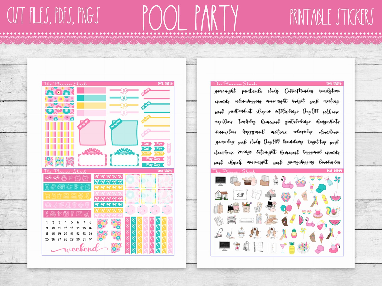 Printable Pool Party Weekly Happy Planner Weekly Printable - Etsy
