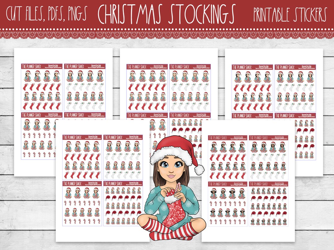 Printable Christmas Stockings Planner Stickers | Christmas Fashion ...