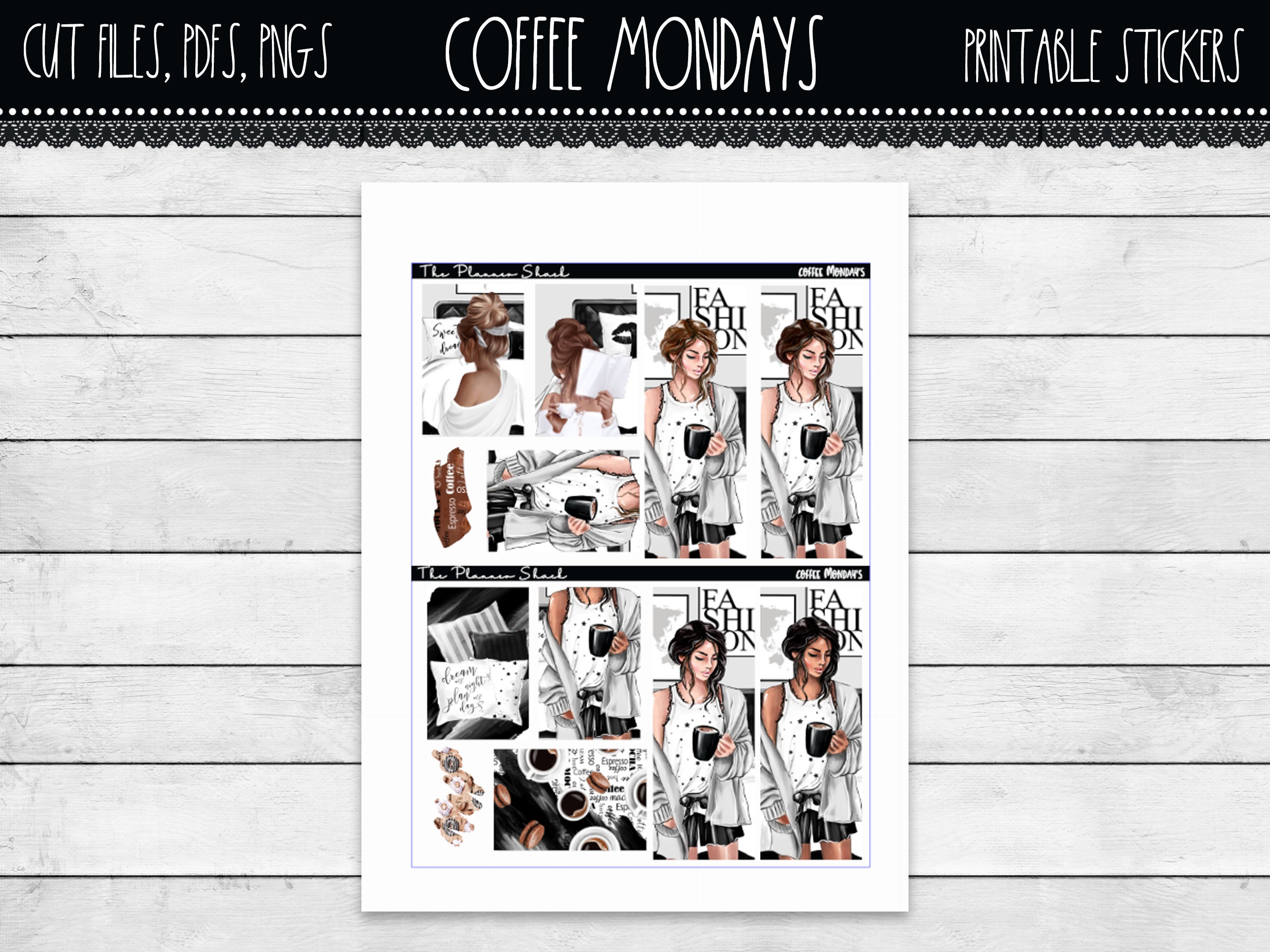 Printable Coffee Monday's Weekly Happy Planner Coffee - Etsy