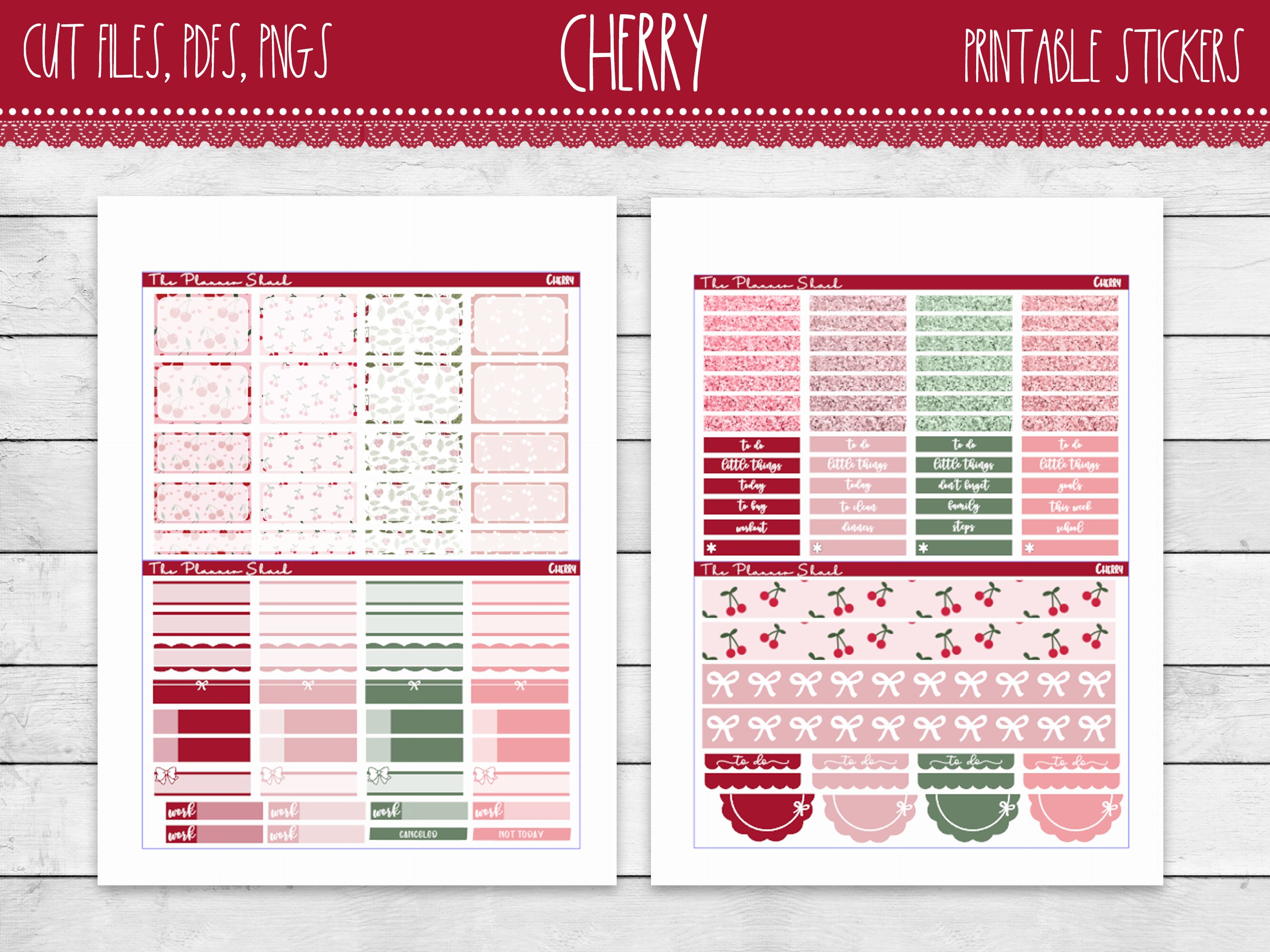 Cherry Vertical Planner Erin Condren Printable Planner | Etsy