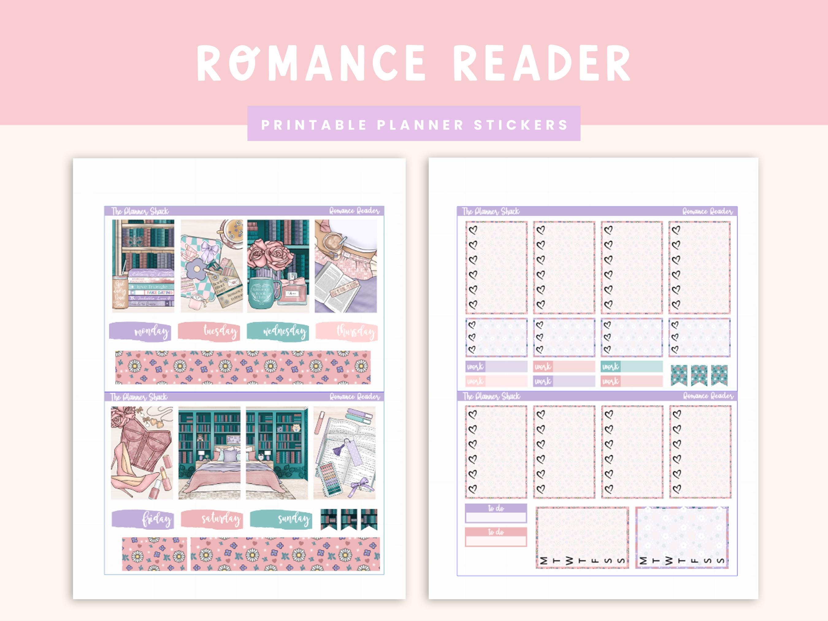 Printable Romance Reader Weekly | Happy Planner | Romance Books Weekly ...