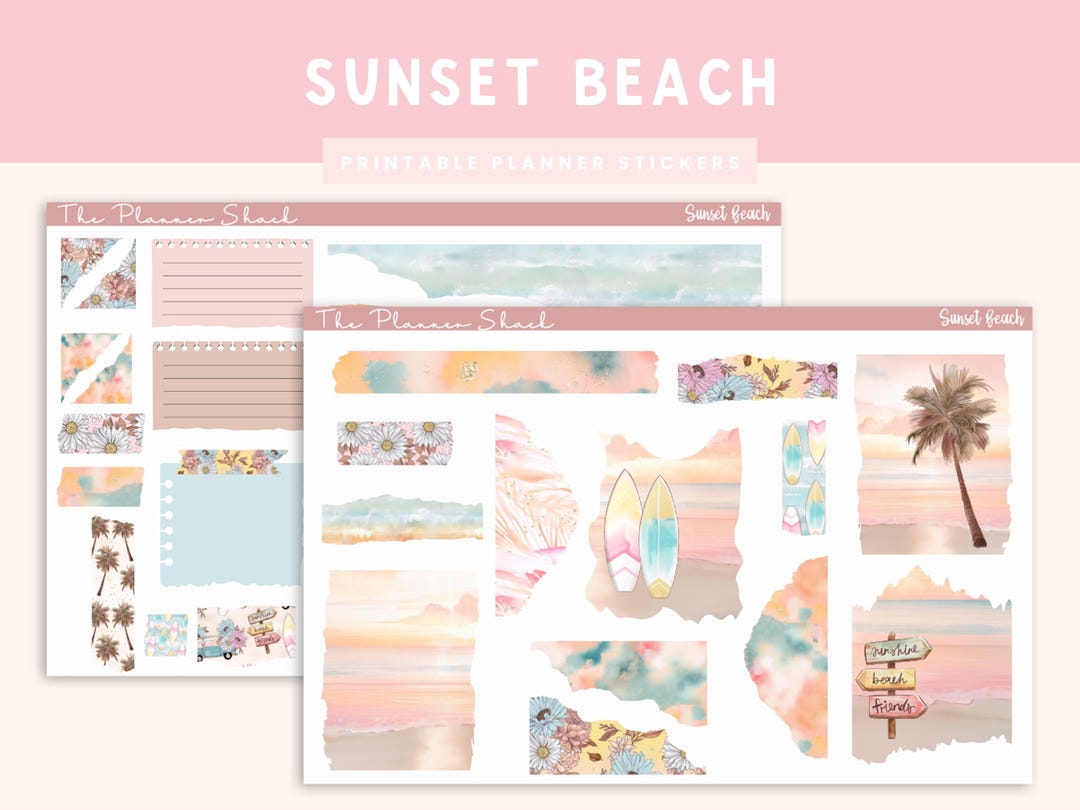 Printable Sunset Beach Journaling Weekly | Jouraling Printables ...