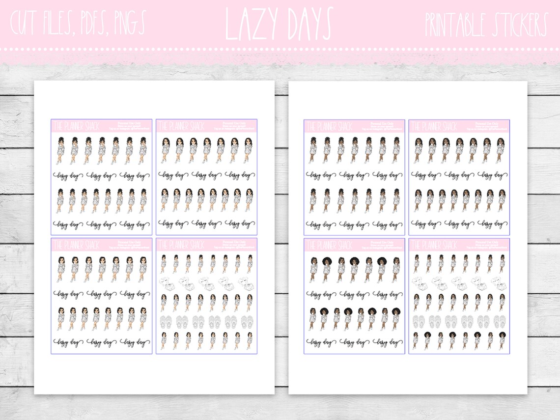 Printable Lazy Days Planner Stickers | Lazy Days | Weekend | Relax ...