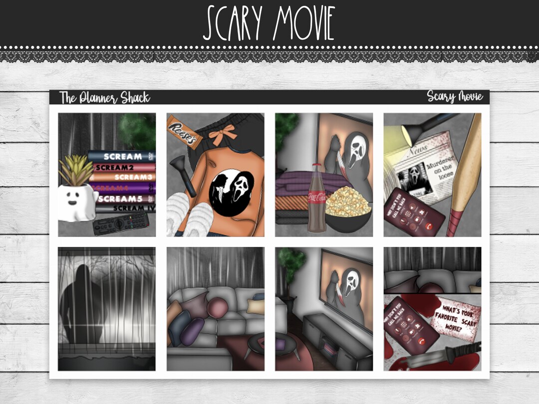 Printable Scary Movie Weekly | Erin Condren | Vertical Weekly ...