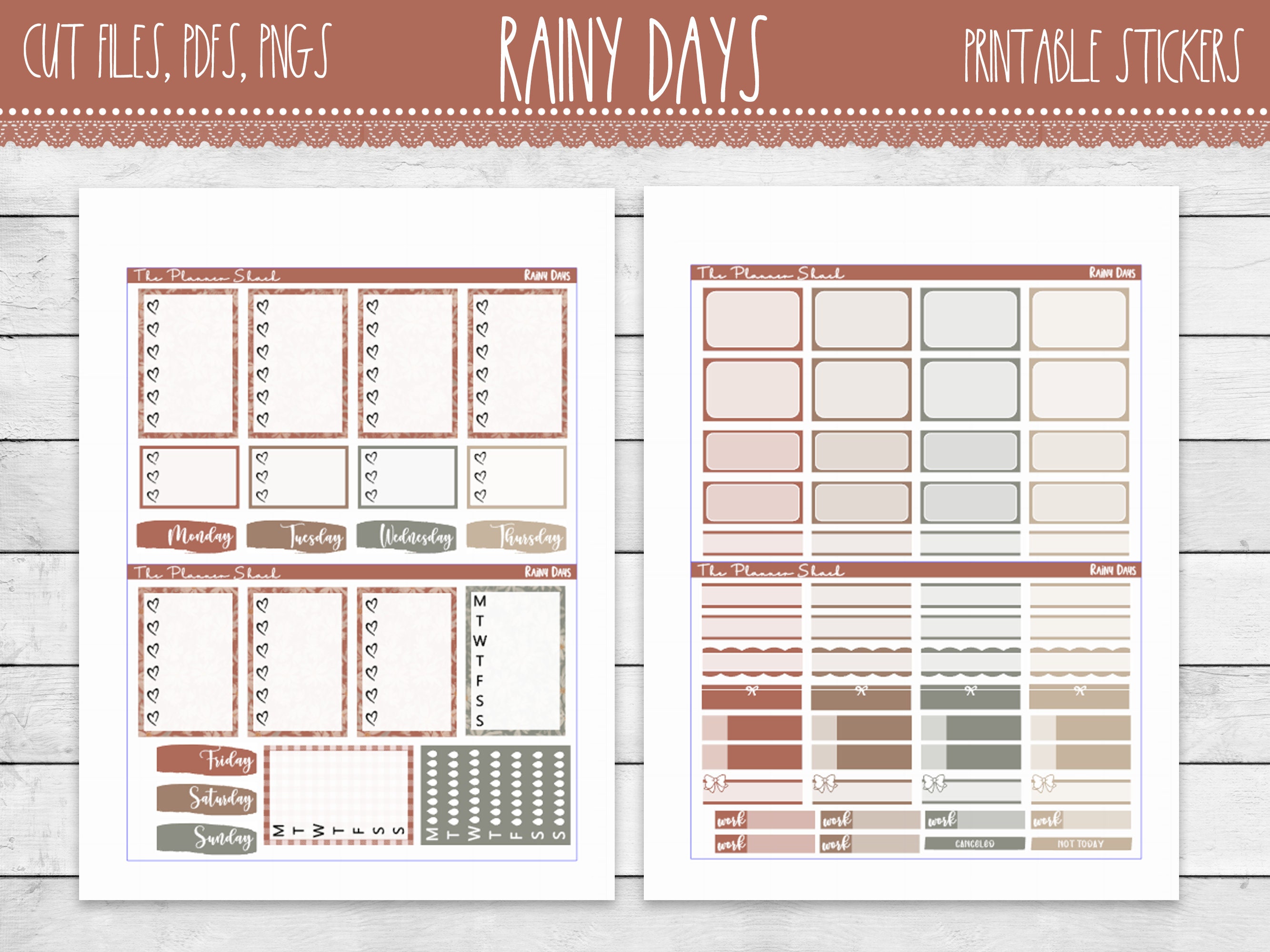 Printable Rainy Days Weekly Happy Planner Rainy Days - Etsy