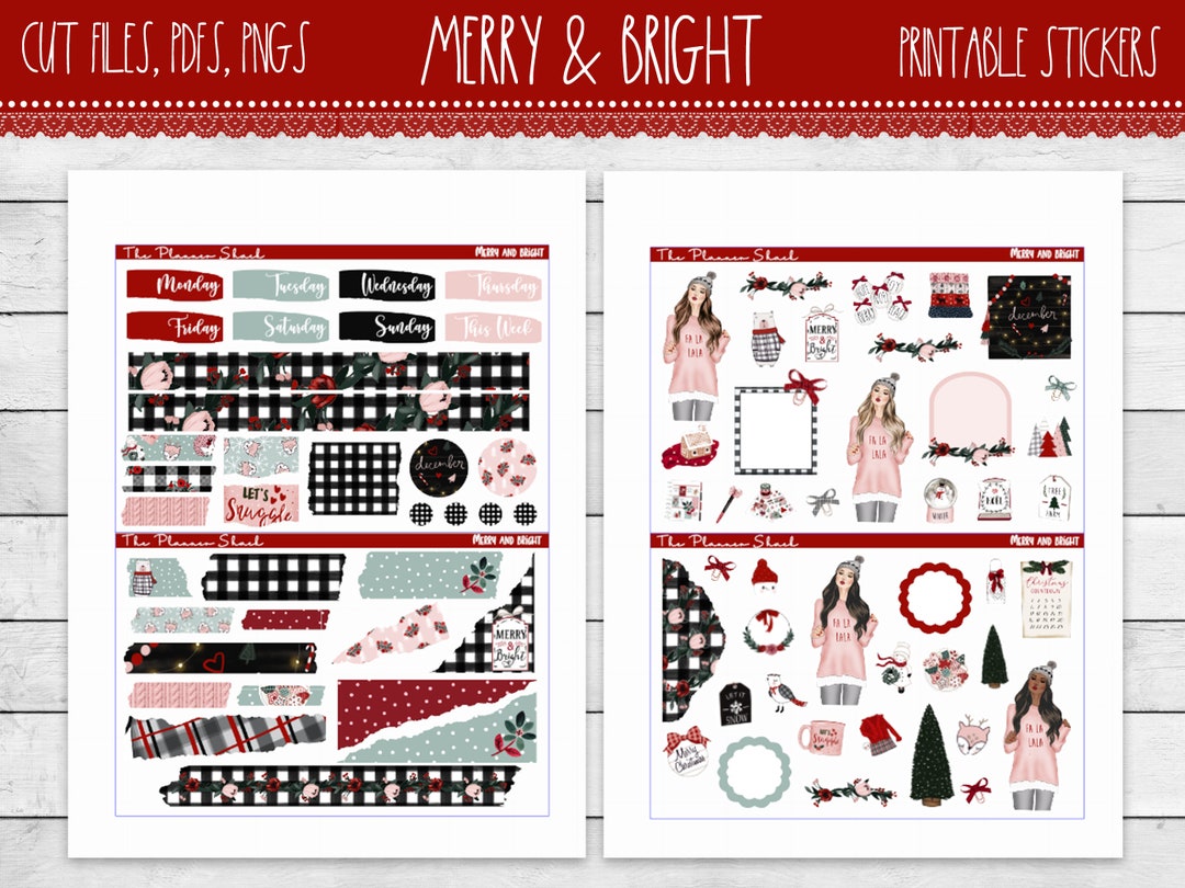 Printable Merry & Bright Journaling Kit Christmas Journals Printable ...