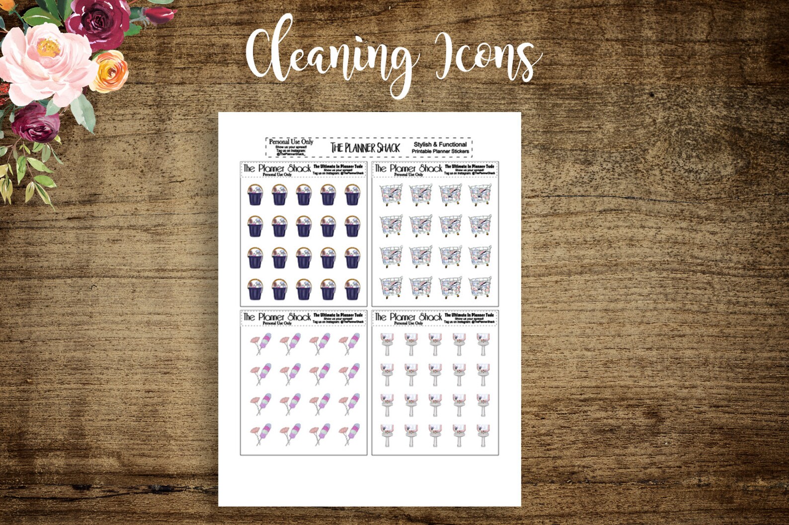Cleaning Icons Chores Planner Icons Printable Planner - Etsy