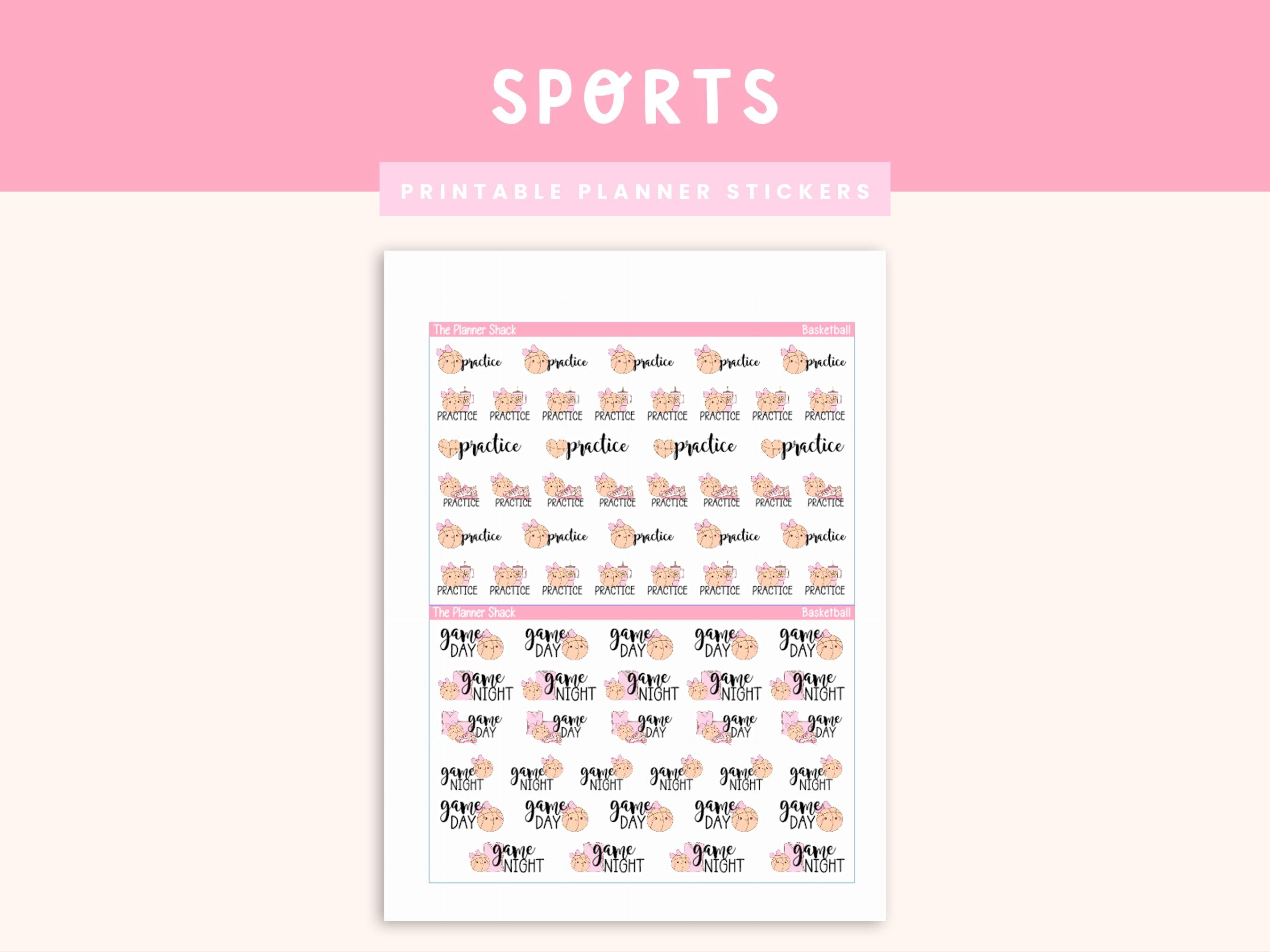 Printable Sports Stickers | Soccer | Softball | Basketball | Volleyball ...