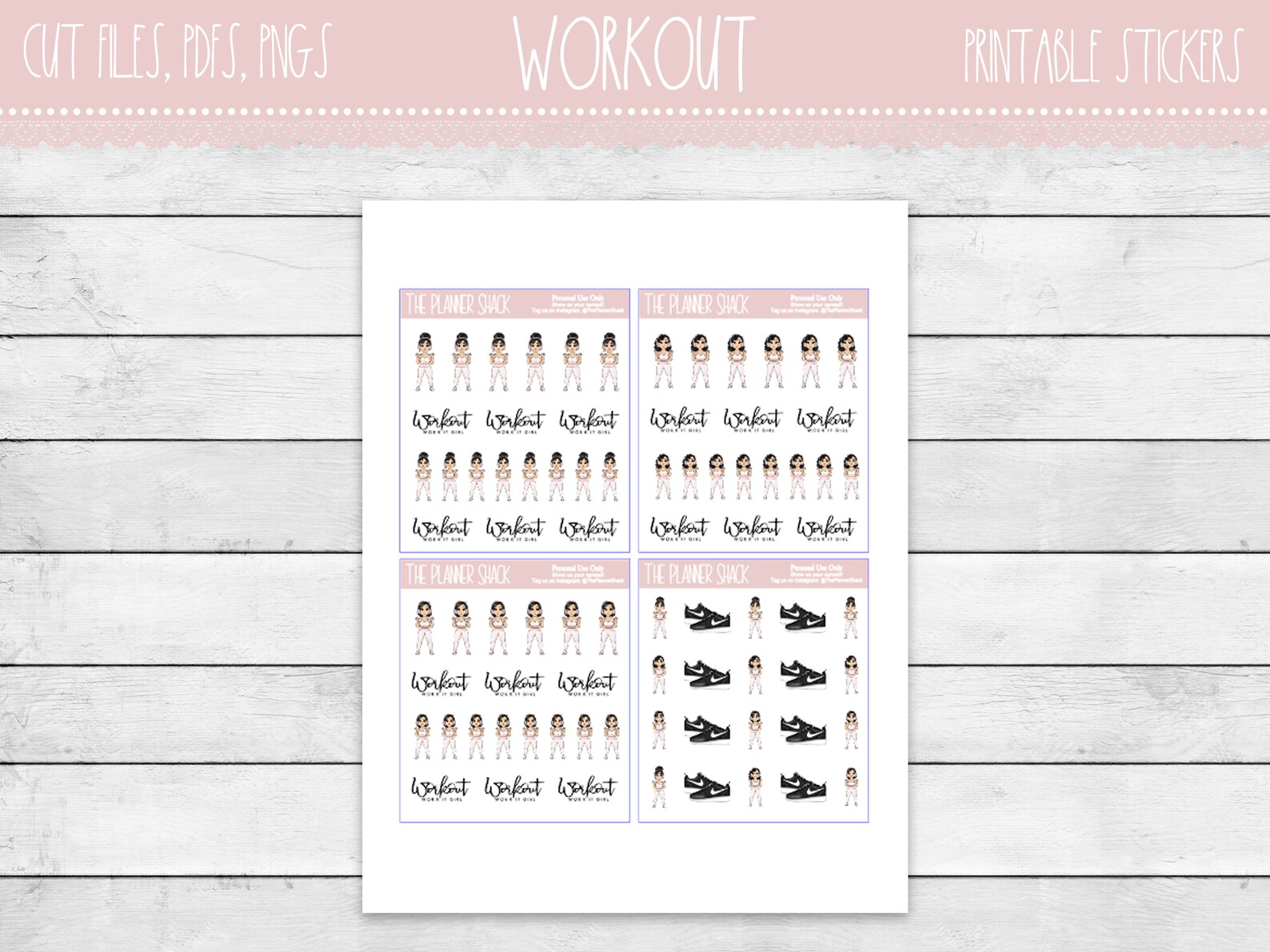 Printable Workout Planner Stickers | Workout | Fitness | Workout ...