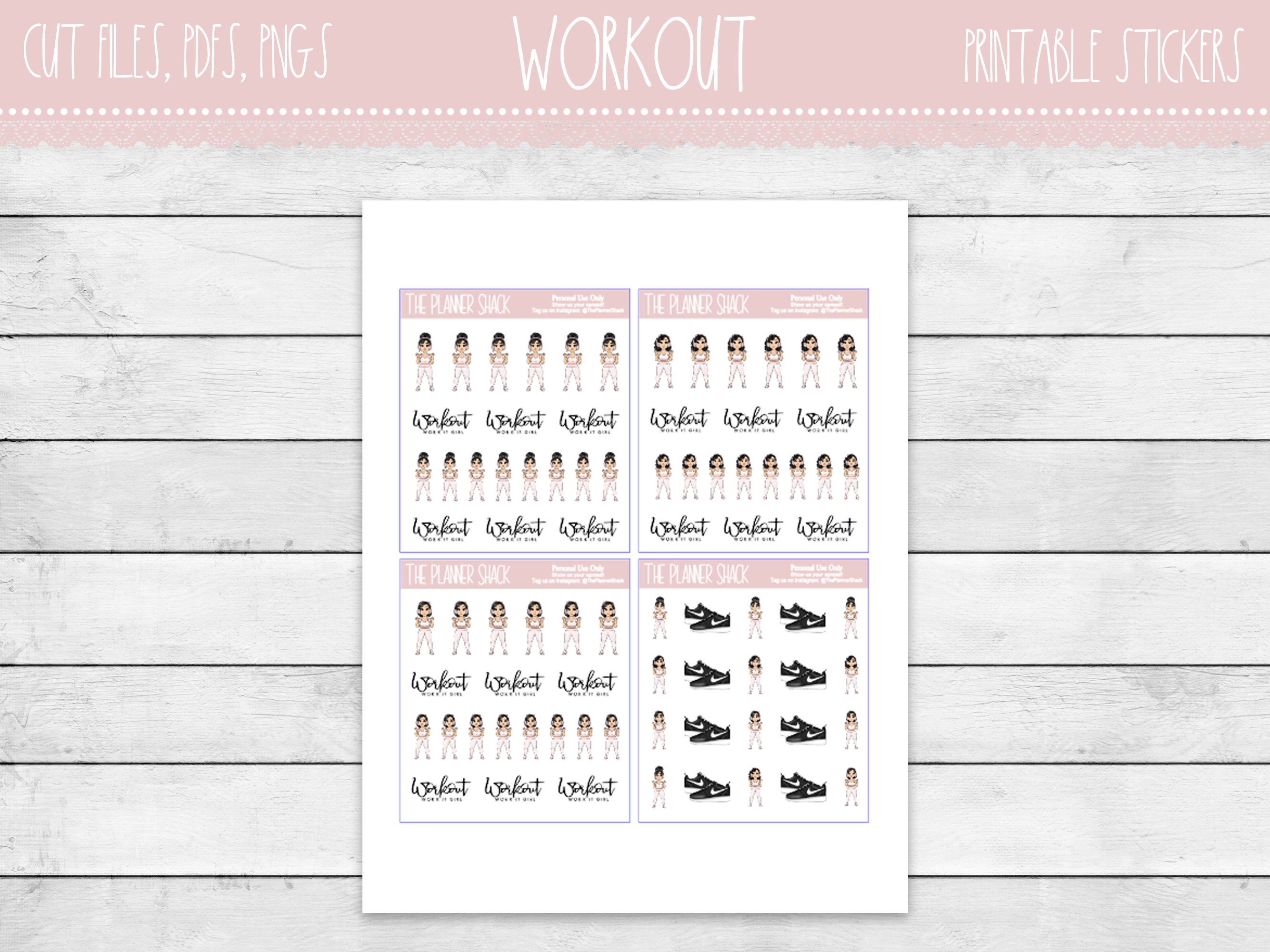 Printable Workout Planner Stickers | Workout | Fitness | Workout ...