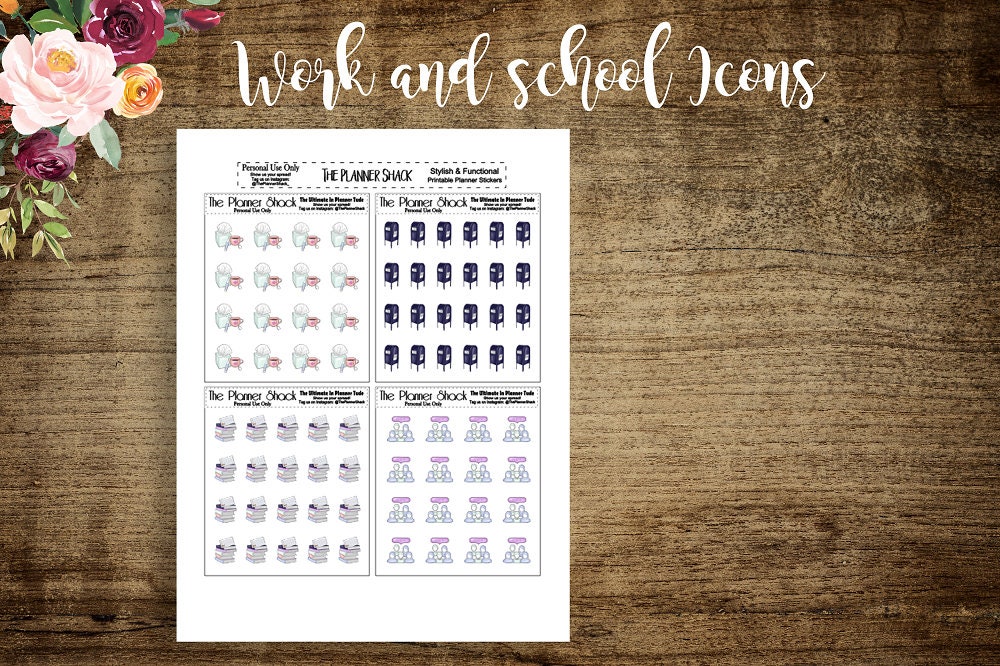 Work Icons School Icons Planner Icons Printable Planner - Etsy