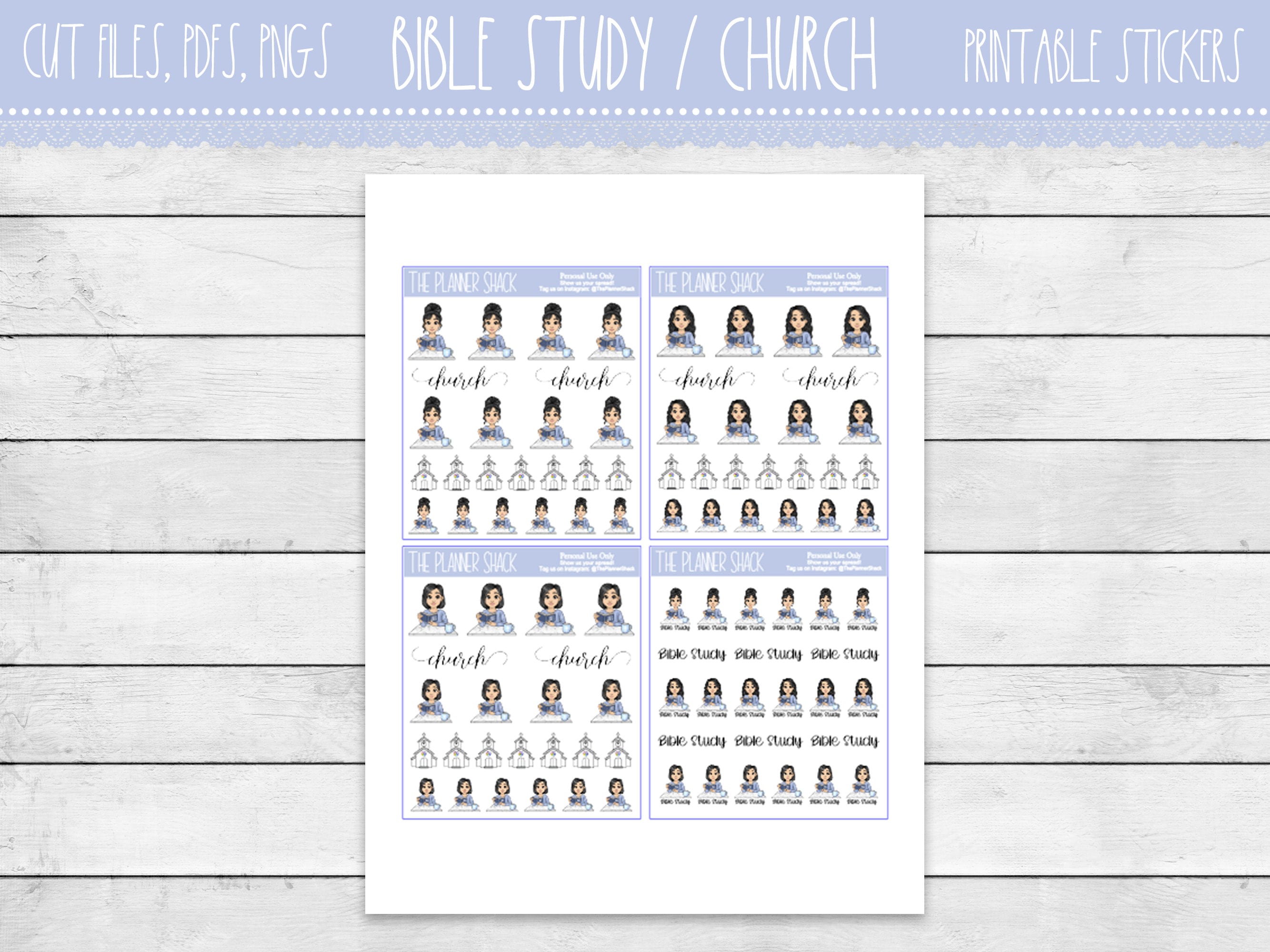 Printable Bible Planner Stickers Bible Study Church - Etsy