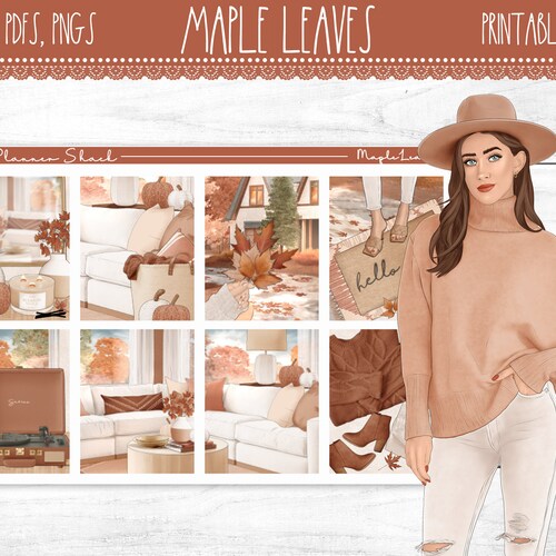 Fall Planner Printable Stickers Apple Stickers Weekly - Etsy