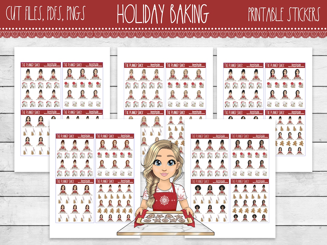 Printable Holiday Baking Planner Stickers | Christmas | Christmas ...