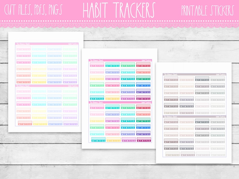 PRINTABLE Habit Trackers | Habit Trackers | Functional Stickers | Erin ...