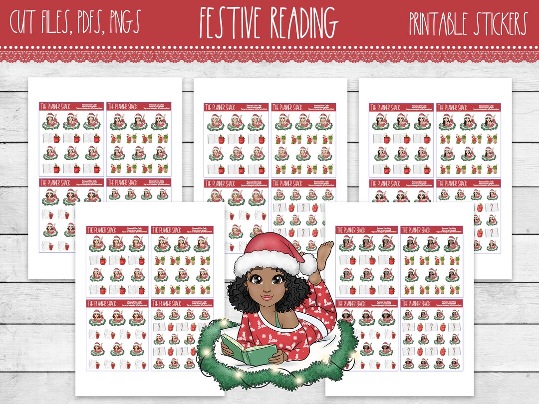 Printable Festive Reading Planner Stickers | Christmas Fashion Girls ...