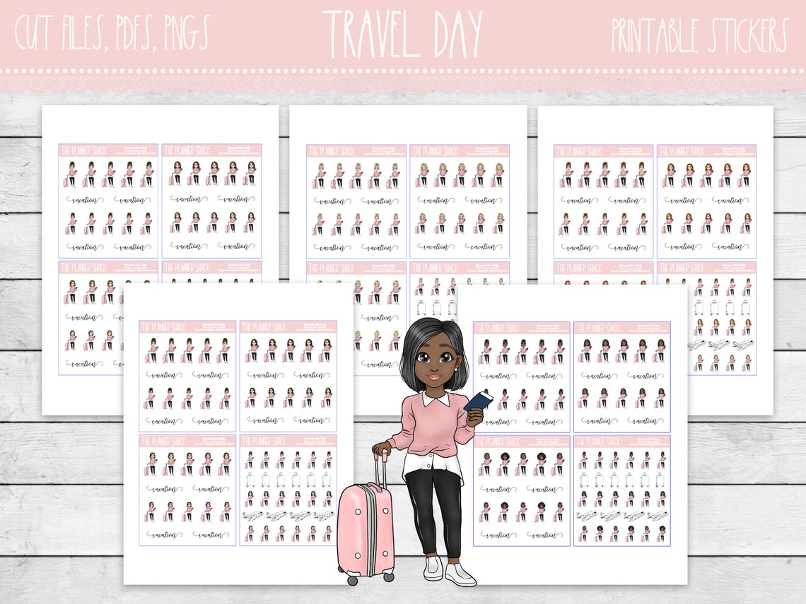 Printable Travel Day Planner Stickers | Travel Day | Vacation ...