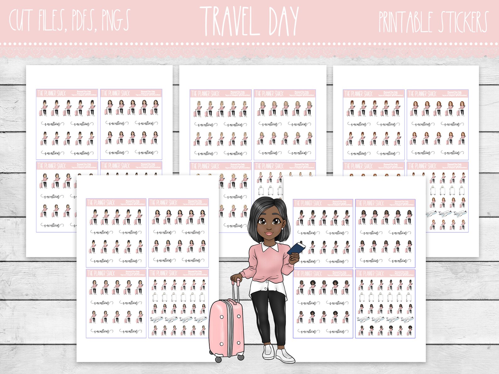 Printable Travel Day Planner Stickers Travel Day Vacation - Etsy