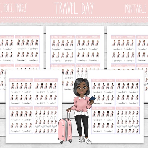 Printable Travel Day Planner Stickers Travel Day Vacation - Etsy