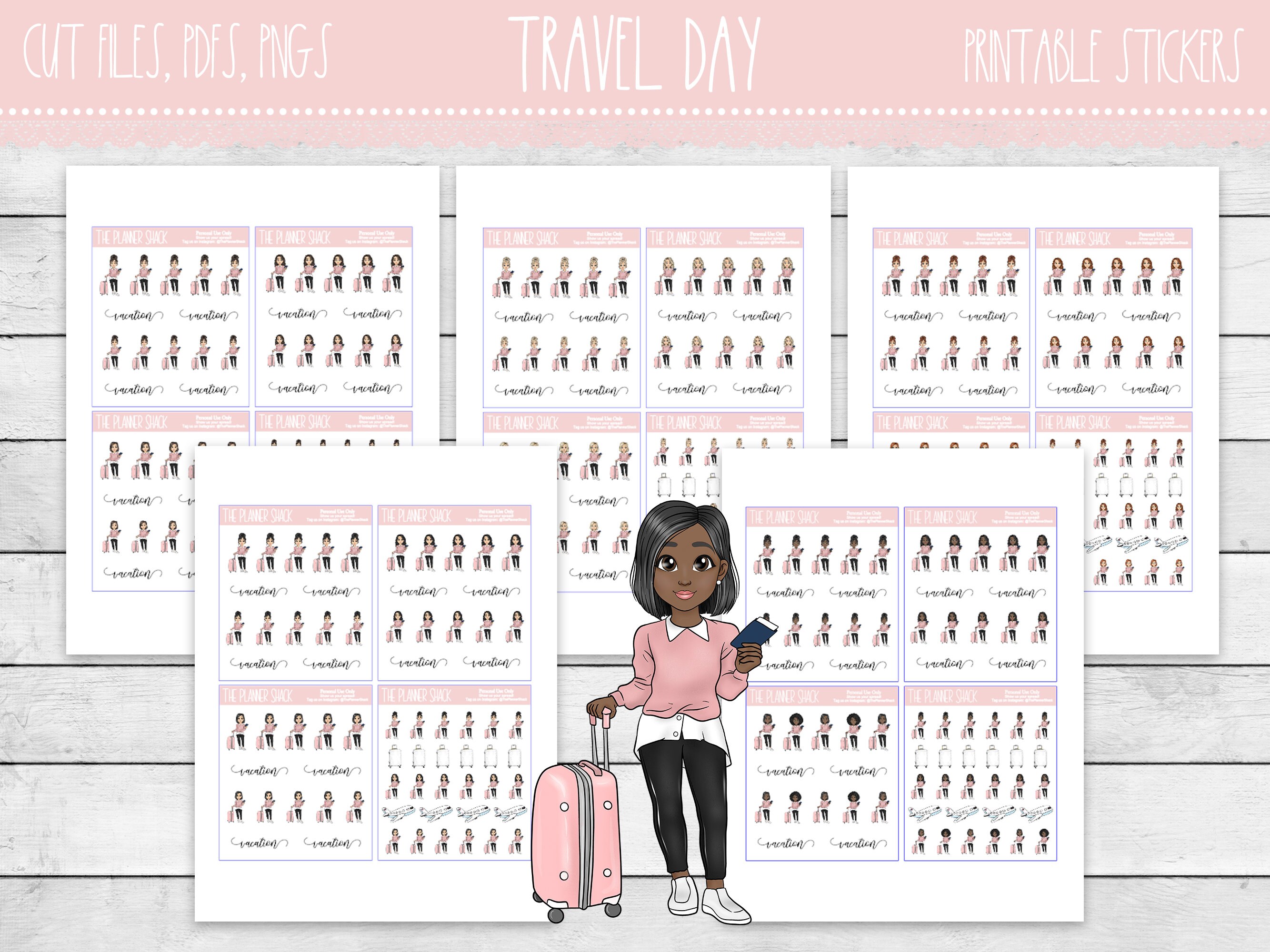 Printable Travel Day Planner Stickers Travel Day Vacation - Etsy
