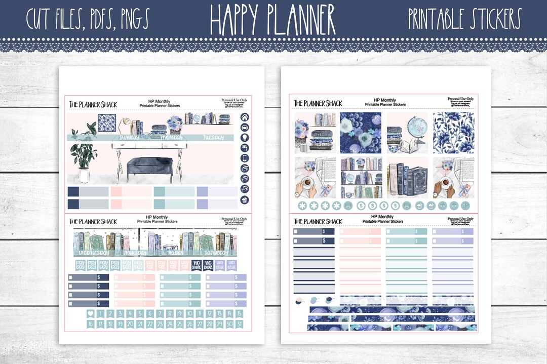 Book Lover Monthly Happy Planner Reading Book Lover Monthly View ...