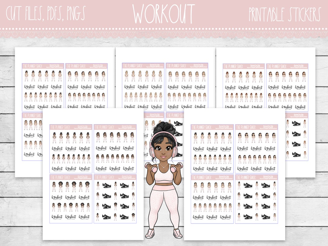 Printable Workout Planner Stickers | Workout | Fitness | Workout ...