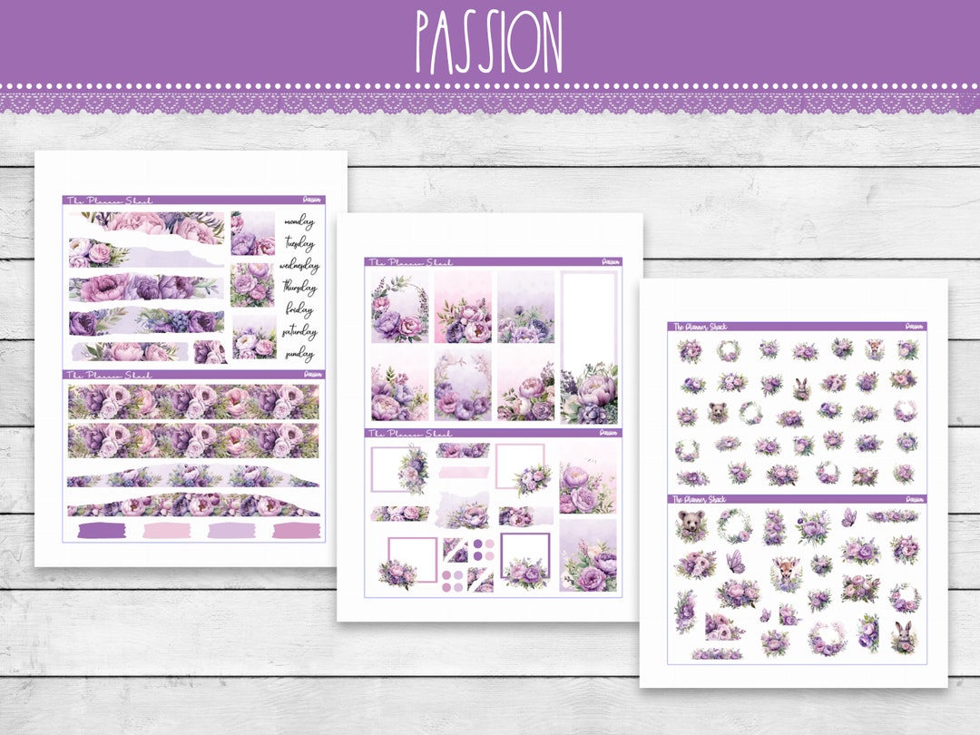 Printable Passion Journaling Kit Floral Journaling Stickers Printable ...