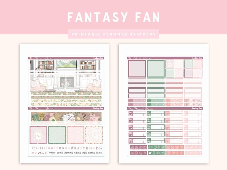 Printable Fantasy Fan Monthly | Happy Planner | Monthly | Book Lover ...