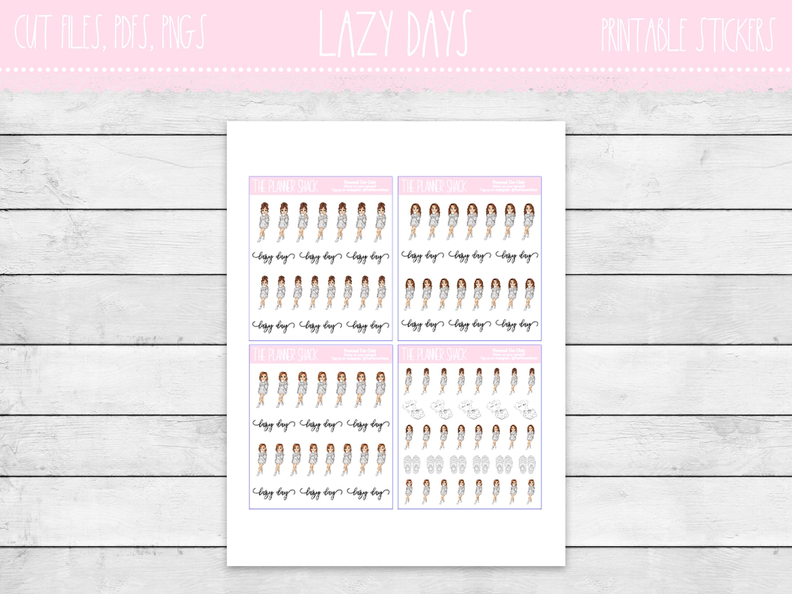 Printable Lazy Days Planner Stickers | Lazy Days | Weekend | Relax ...