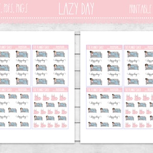 Printable Lazy Day Planner Stickers Lazy Day Nap Queen Nap Time ...