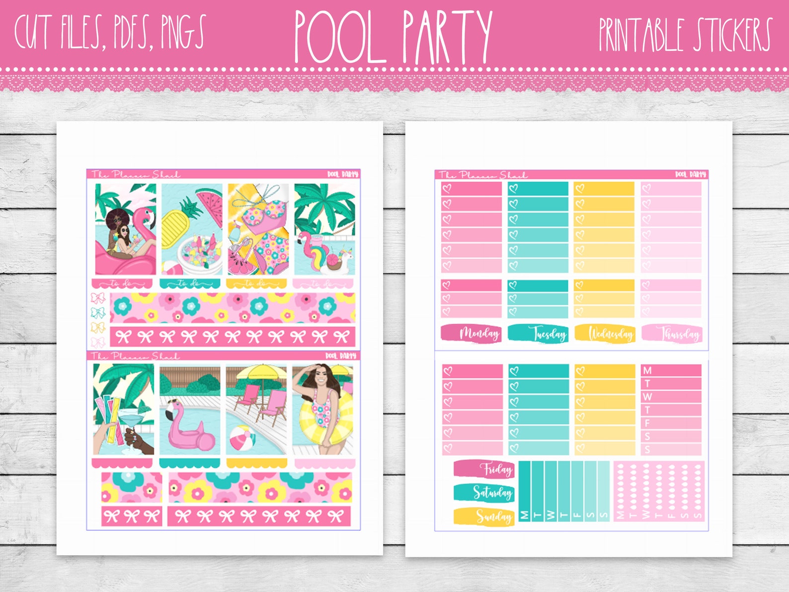 Printable Pool Party Weekly Happy Planner Weekly Printable - Etsy