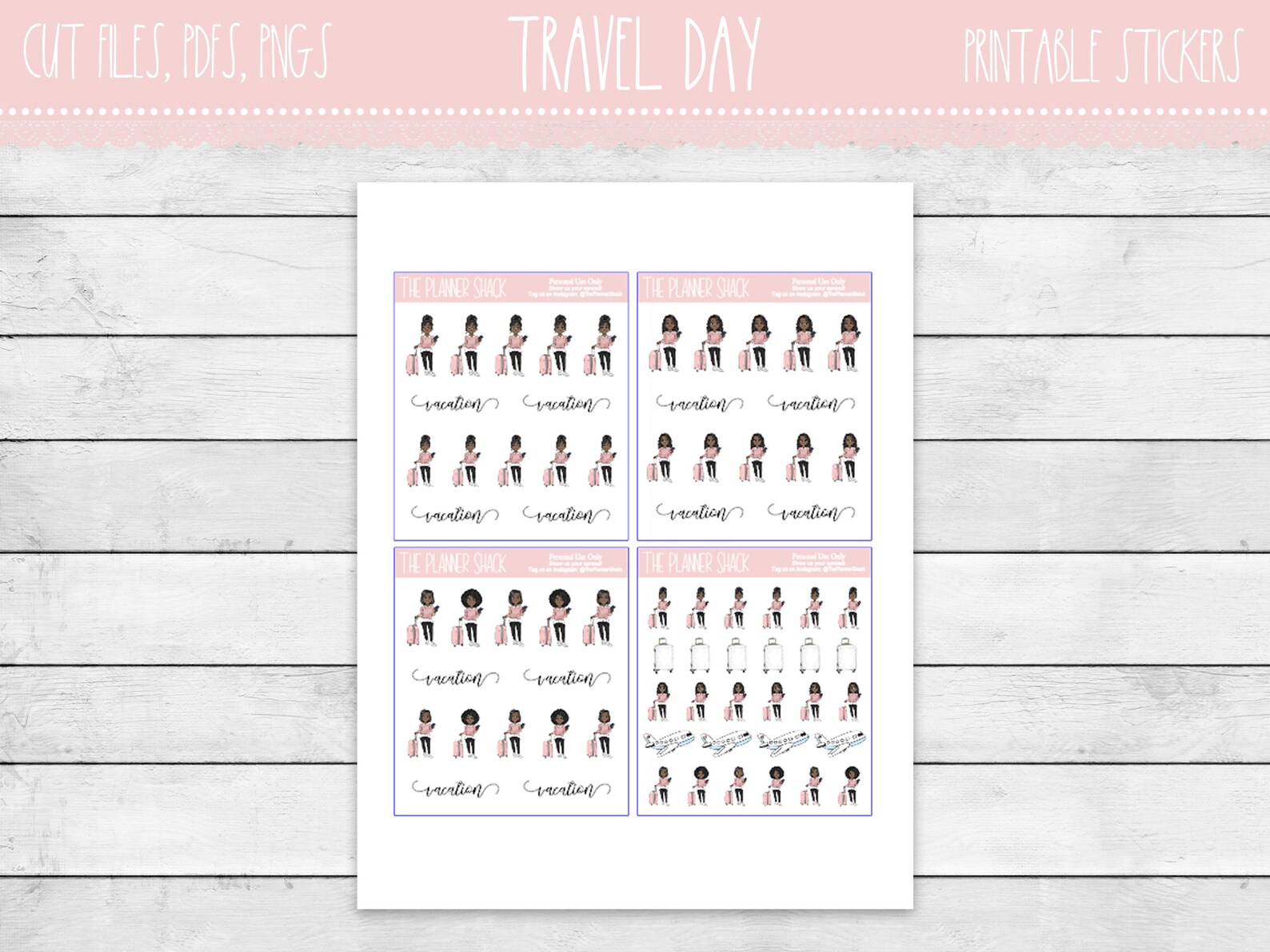 Printable Travel Day Planner Stickers Travel Day Vacation - Etsy